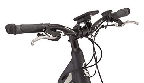 Schwinn Voyageur Electric Bike, Mid-Drive, Large Step-Through Frame, Dark Blue