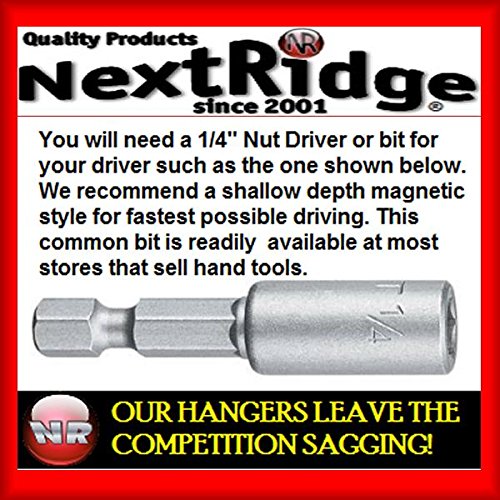 Quick Screw 6" inch Aluminum Hidden Rain Gutter Bracket Hook Clip Style Hangers with pre Inserted 3" Long ¼" hex Head self Drilling Screw (100 Per Package)
