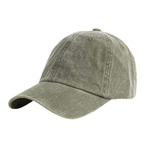 Vimfashi Soft Cotton Breathable Baseball Cap Classic Vintage Washed Retro Dad Hat for Men Women Army Green