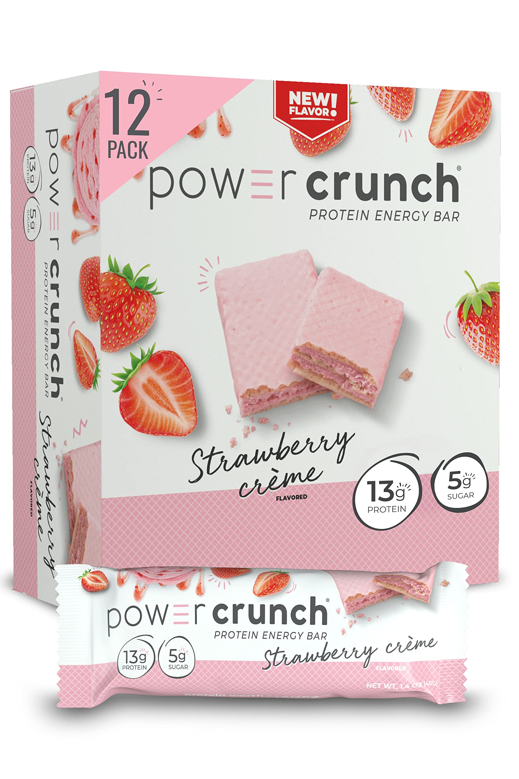 Power Crunch Protein Wafer Bars, Peanut Butter Crème, 1.4 Ounce & Protein Wafer Bars, Strawberry Crème, 1.4 Ounce & Protein Wafer Bars, Chocolate Mint, 1.4 Ounce