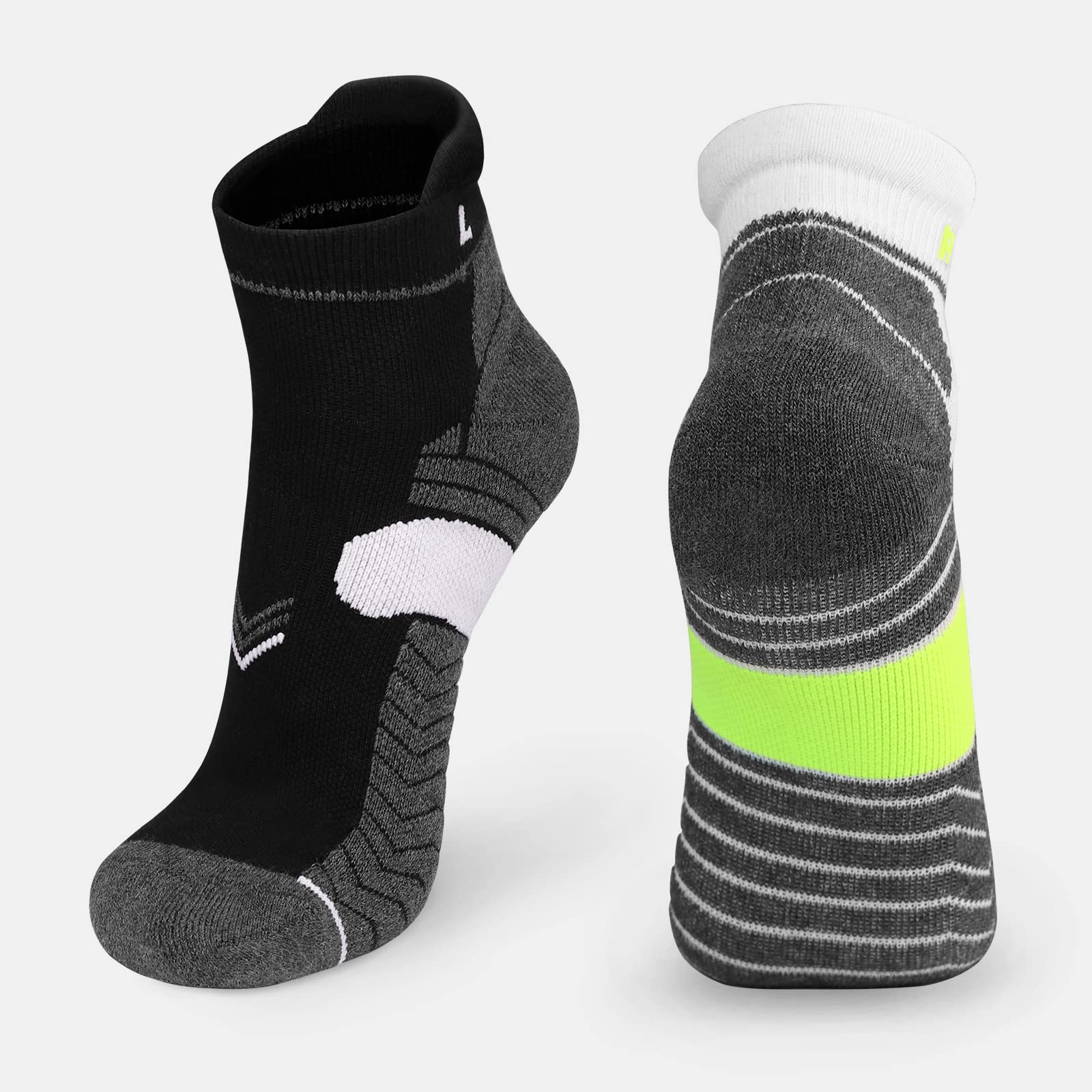 ZNCMRR 6 Pack Athletic Running Ankle Socks for Men and Women Ankle Compression Socks Cushion Cotton Low Cut Ankle Athletic Socks,Size Fits 9-12