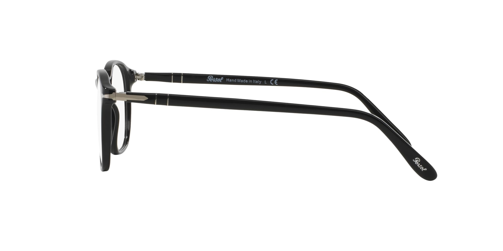 Persol PO3007V Square Prescription Eyewear Frames, Black/Demo Lens, 50 mm