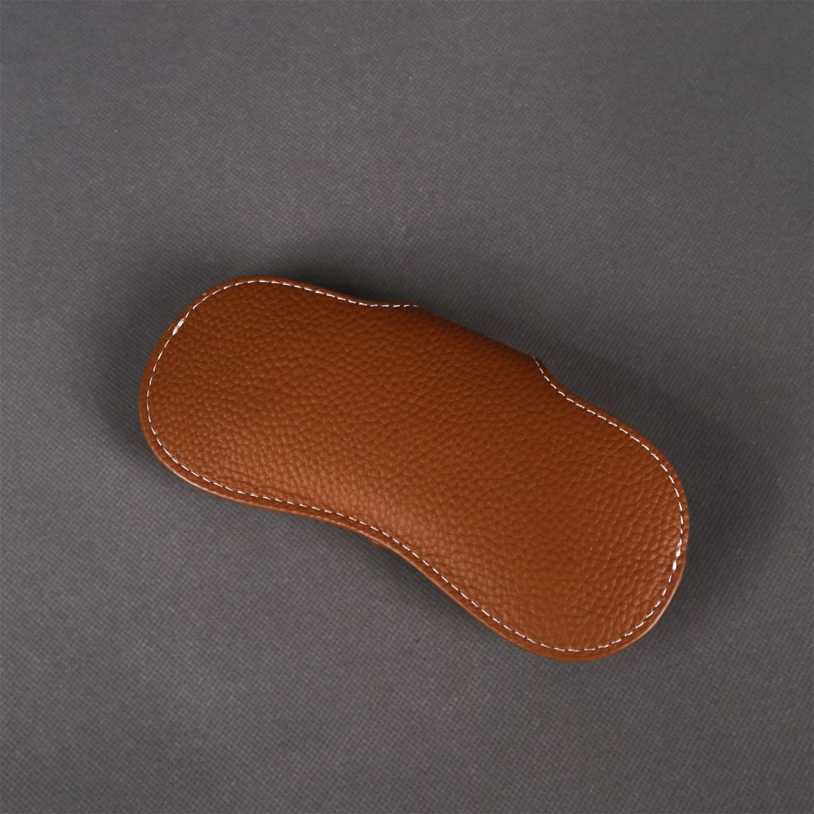 YUANYU Leather Glasses Case Holder Portable Slim Sunglasses Pouch Soft Eyeglasses Bag Eyewear Sleeve For Women Men Lightweight (Brown)