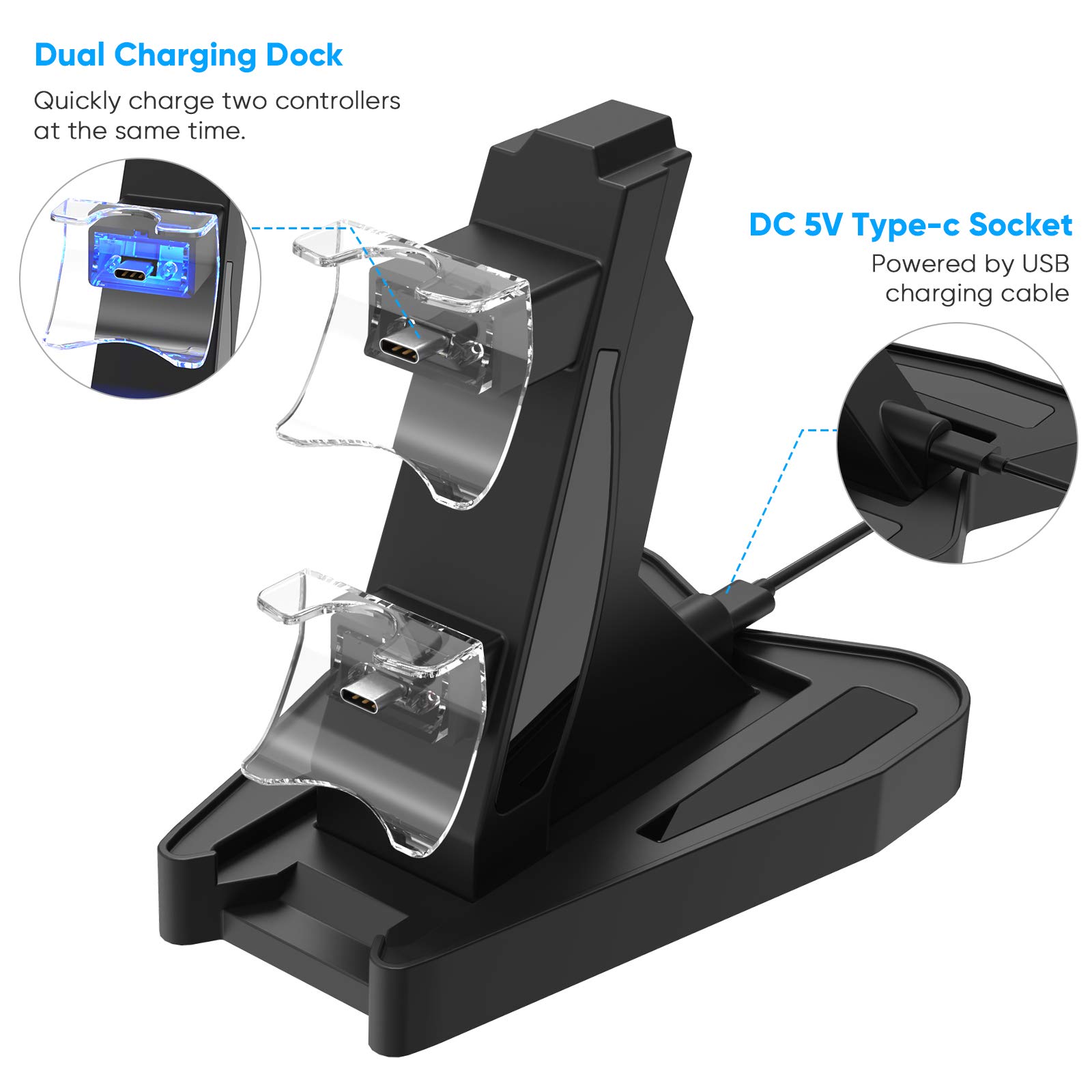 Upgrade Charging Station with 1400mAh Rechargeable Battery Compatible with Xbox Series X/S, YUANHOT Dual Controller Charger with Battery Pack (NOT Compatible with Xbox One X/S Controller)
