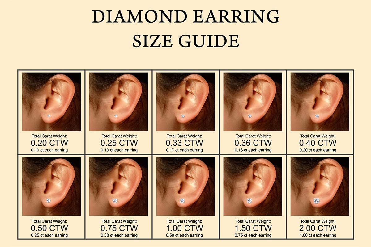 Round Natural Diamond Stud (IGI Certified 0.70 ct & up) Plus Quality Friction Back Earrings in 14k Solid White Gold, 0.04 Ctw - 2.00 Ctw