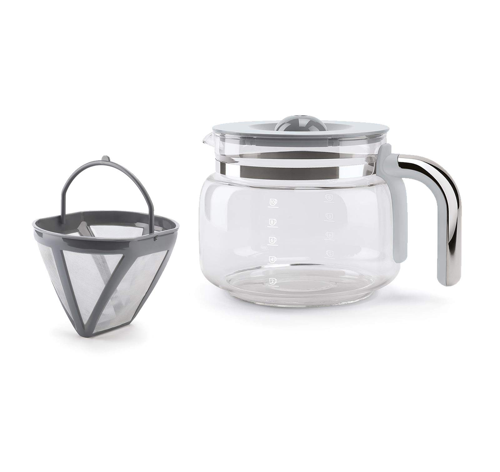 Smeg DCF02US 50's Retro Style Drip Filter Coffee Maker Bundle MFF01 Milk Frother (Pastel Pink)