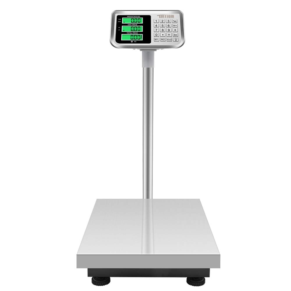 TUFFIOM 661lbs Electronic Digital Platform Scale,Heavy Duty Stainless Steel Floor Scales,High-Definition LCD Display,Perfect for Mailing Luggage Shipping Package Price