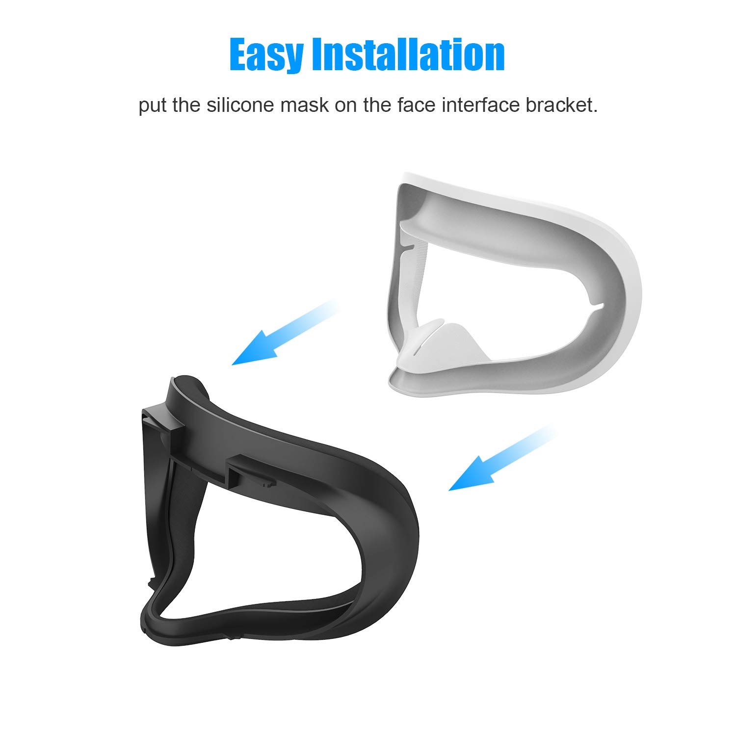 Vr Cover for Oculus Quest 2 Accessories,Silicone Oculus Quest 2 face Cover&face pad,Sweatproof Waterproof Anti-Dirty Replacement (1 Pack,White)