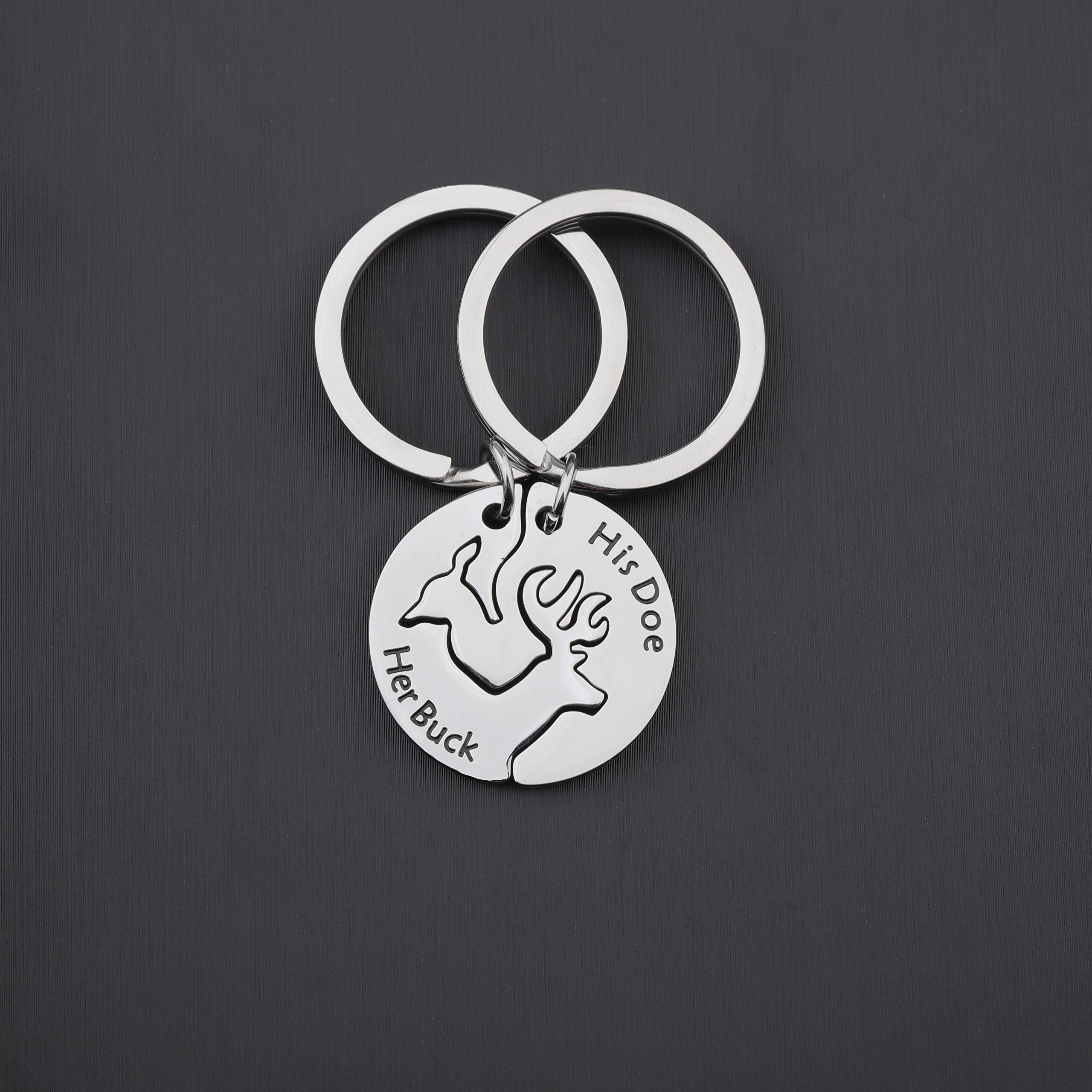 TGBJE Her Buck His Doe Keychain Set Couple Gift His and Hers Set Matching Keychains (Her Buck)