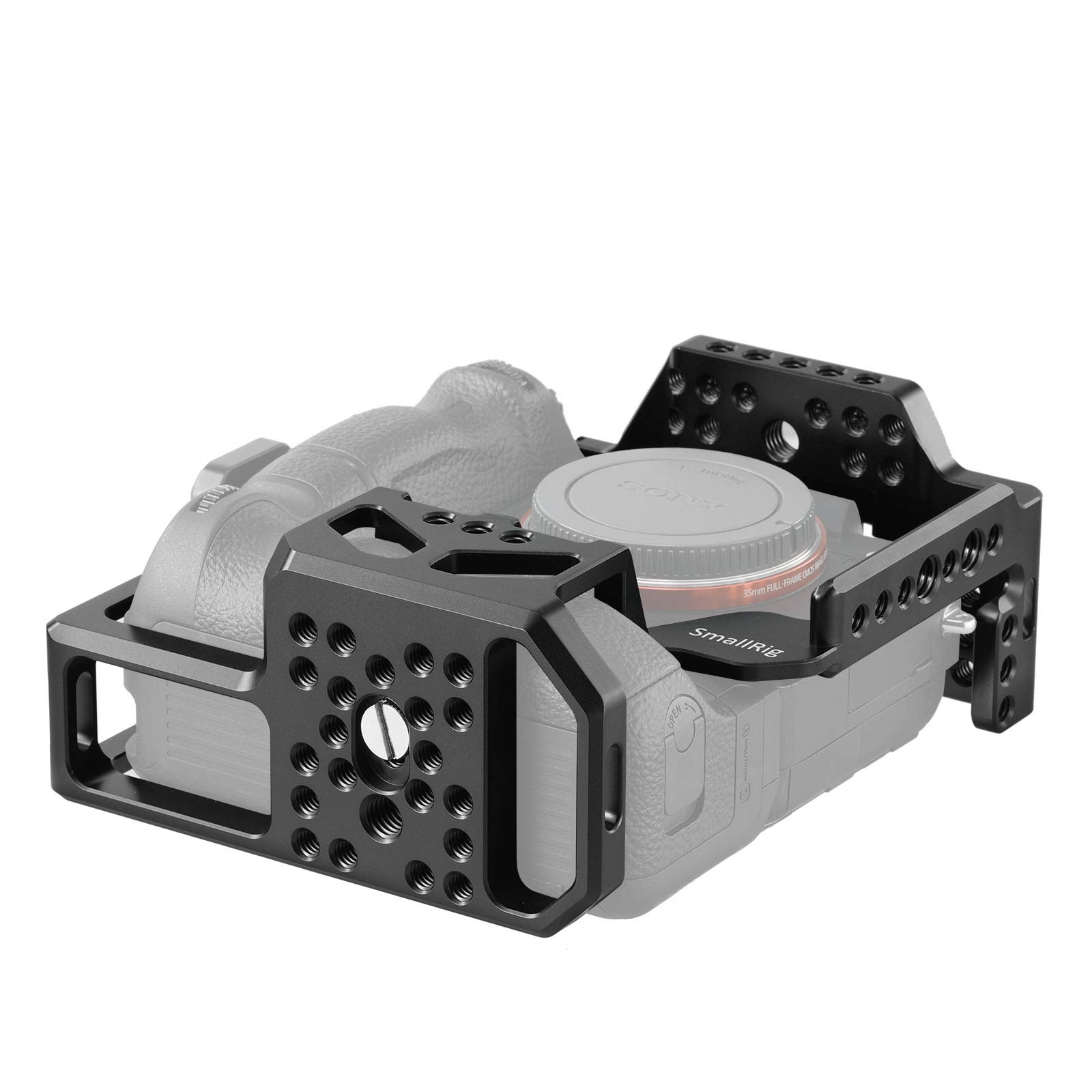 SMALLRIG Camera Cage for Sony A7R III/A7 III with VG-C3EM Vertical Battery Grip w/Cold Shoe, NATO Rail and 3/8'' Locating Holes for ARRI Standard - 2176