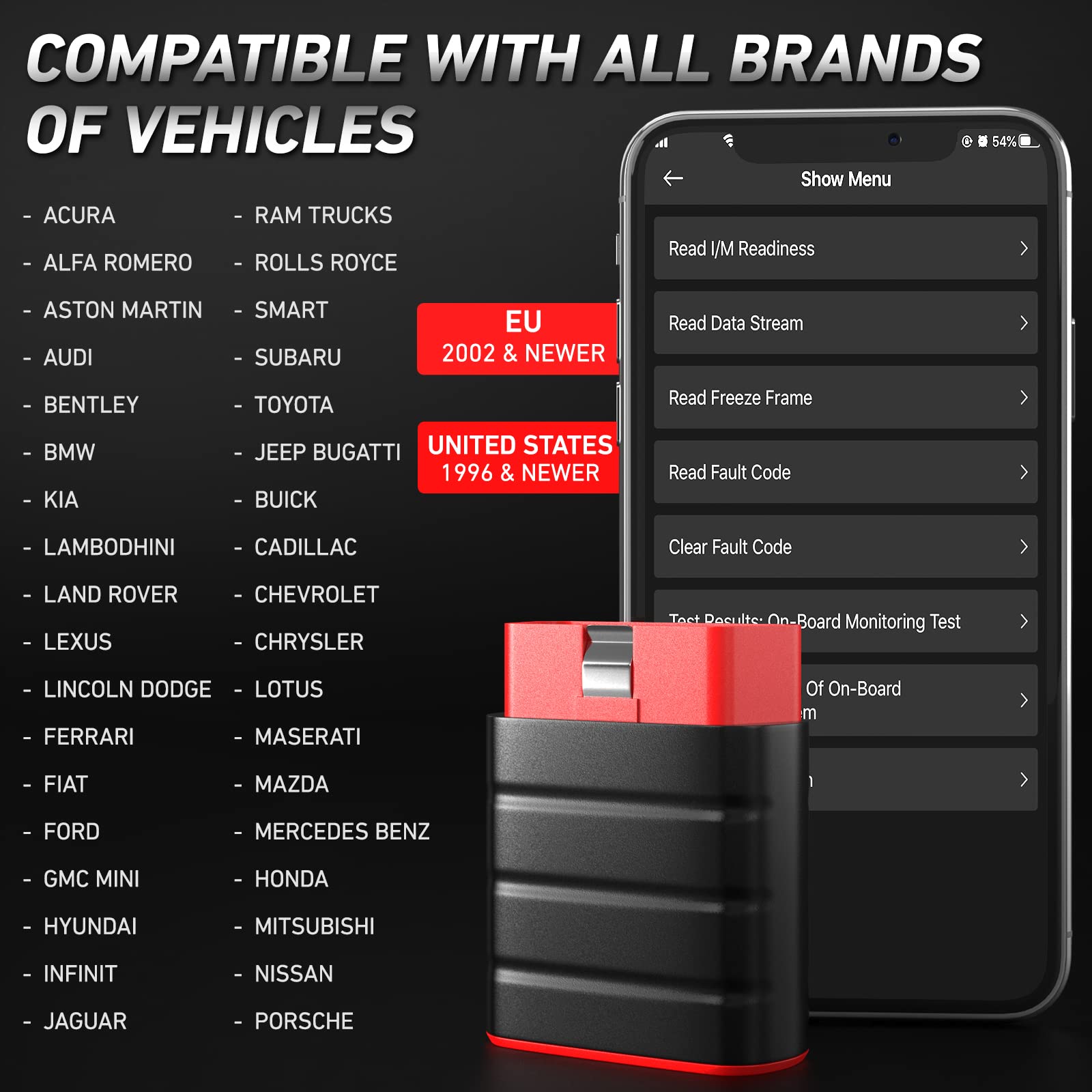 ThinkDriver Bluetooth Code Reader - Professional Full System Automotive Scan Tool OBD2 Scanner, Diagnostic Tool Car Check Engine with 15 Reset Functions ABS SAS for iOS Android Pad