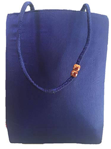 Woman's handmade Tote Shoulder bag, Handbag, Purse (Large, Navy Blue)