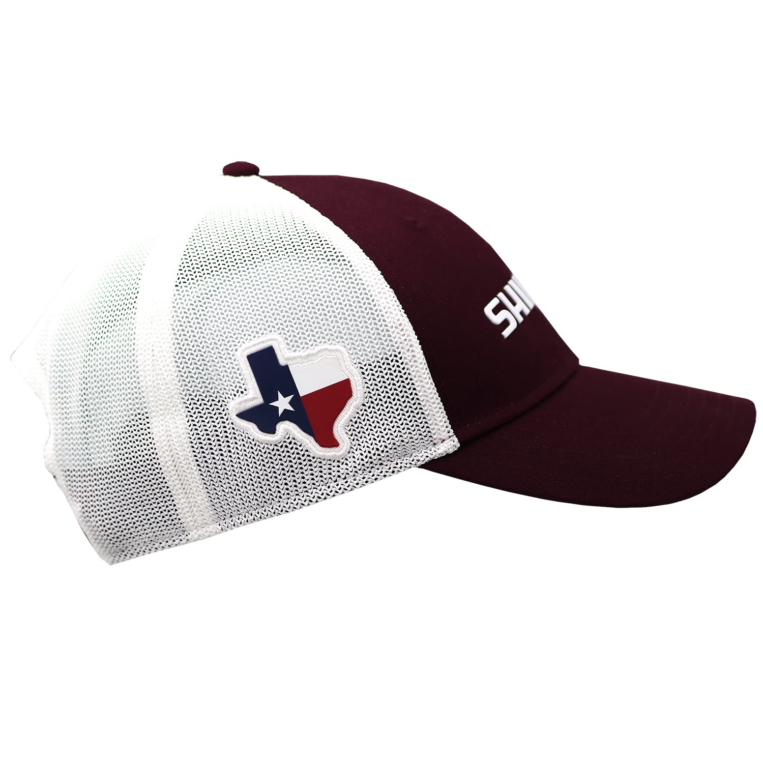 SHIMANO Fishing Texas Red Fish Maroon State Cap - Red, One Size Fits Most [AHATTXSTATEAMRF]