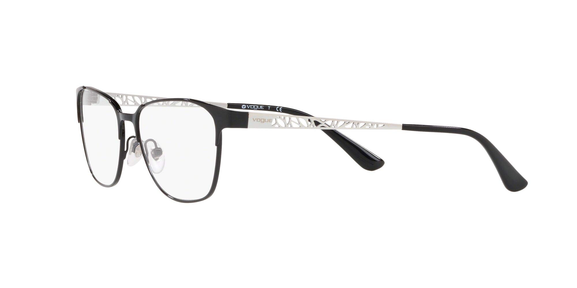 Vogue Eyewear Women's Vo4119 Square Prescription Eyeglass Frames, Black/Demo Lens, 53 mm