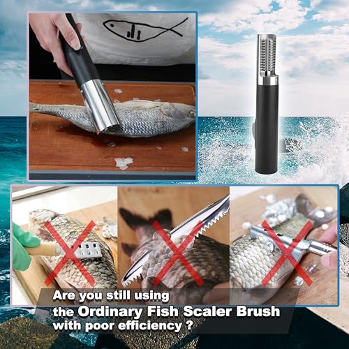 Powerful Electric Fish Scaler ,Cordless Fish Scaler Remover Easily Remove fishscales without Fuss Or Mess for Chef and Home Cooks Fish Cleaning tools