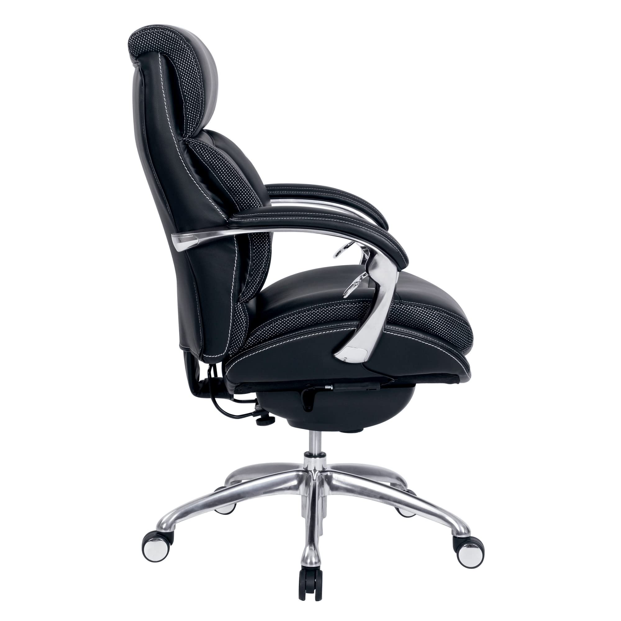 Serta® iComfort i5000 Ergonomic Bonded Leather Mid-Back Manager's Chair, Onyx Black/Silver