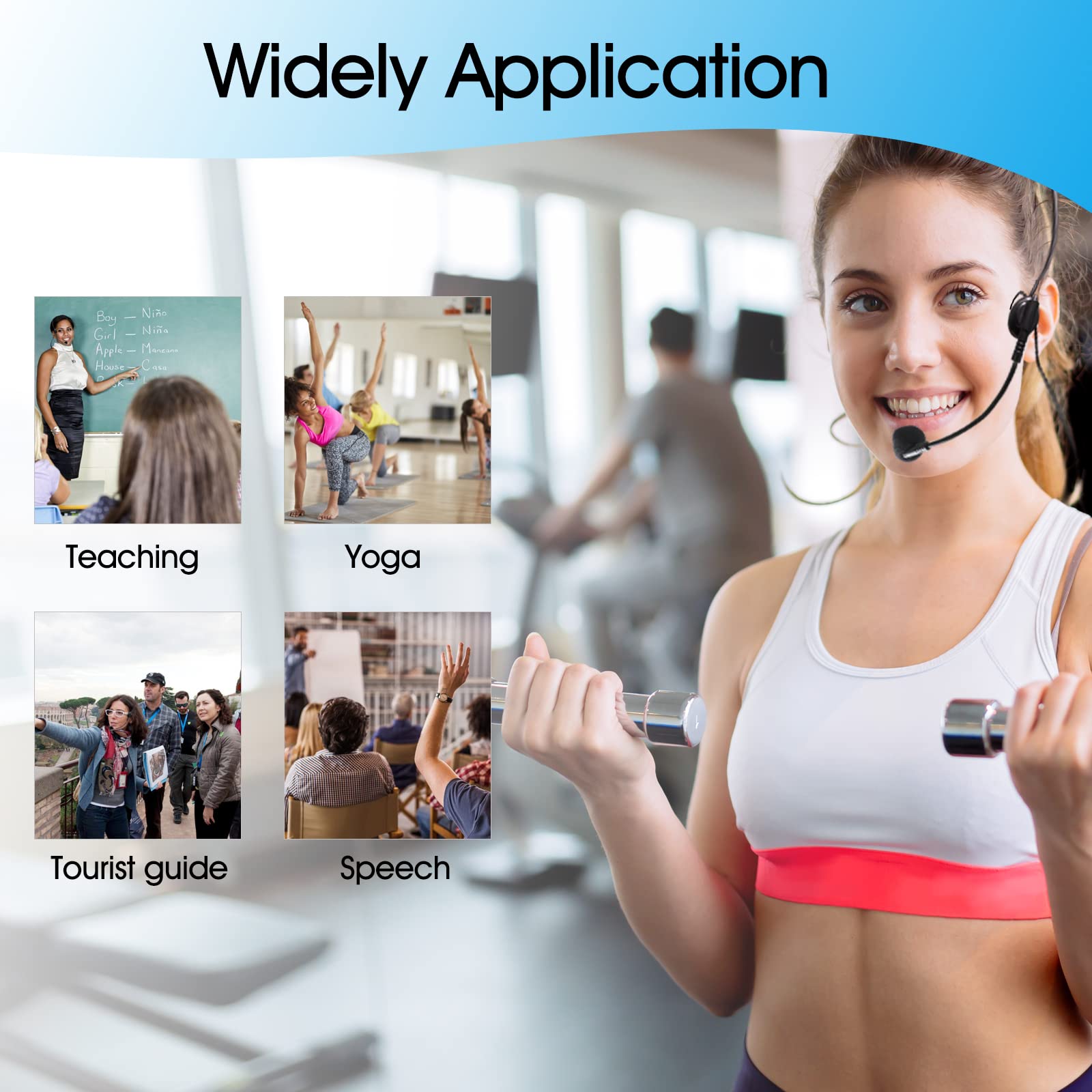 WinBridge Wireless Lavalier Microphone, Wireless Lapel Microphone Wireless Mic Headset Fitness Microphone for Smartphone, Camera, Voice Amplifier, PA Speaker, Teaching, RecordingU7