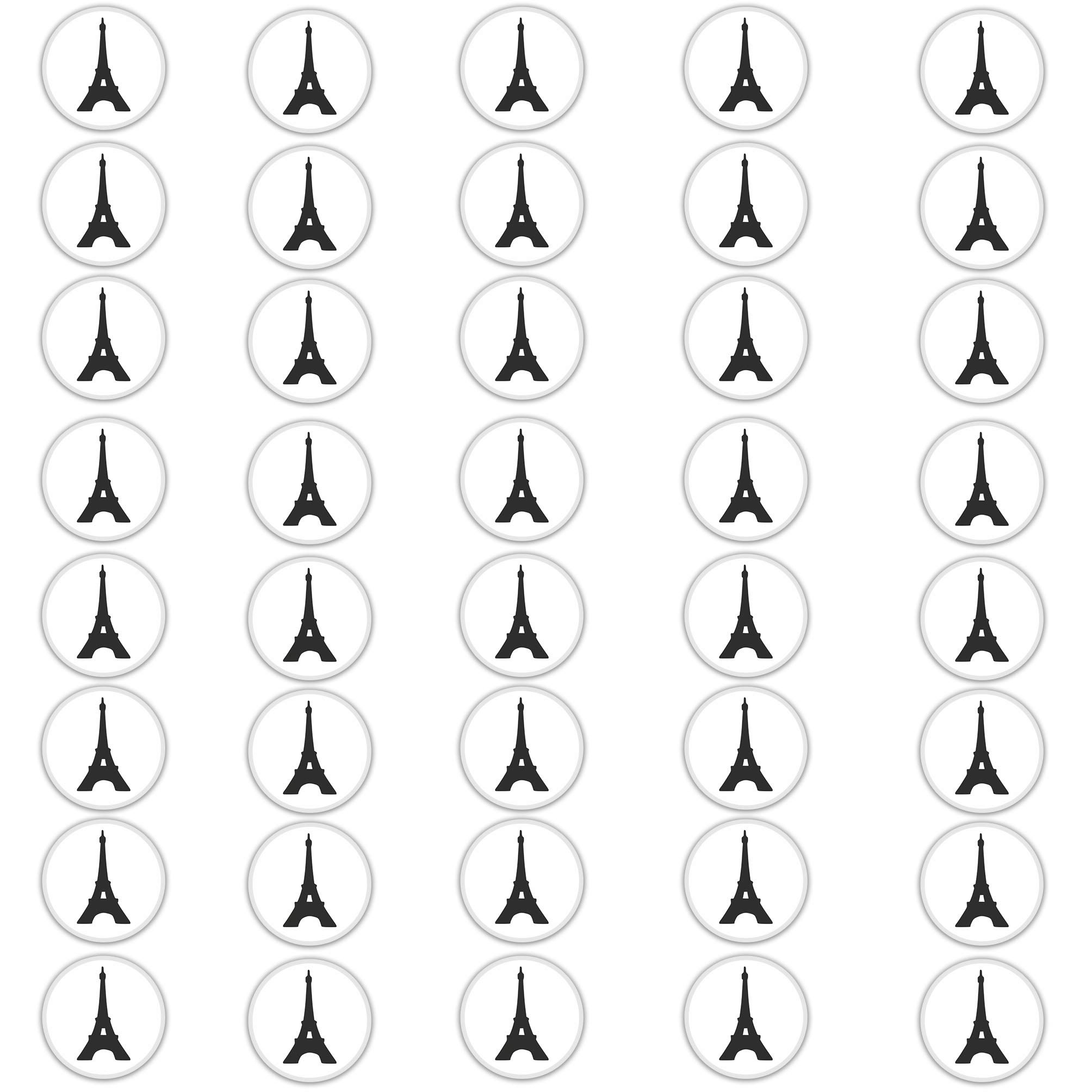 Set of 40 Sticker Eiffel Decal Small Phone Mini Logo Birthday Parties Envelopes Labels Seals Shower Favor 1.2 inches Each