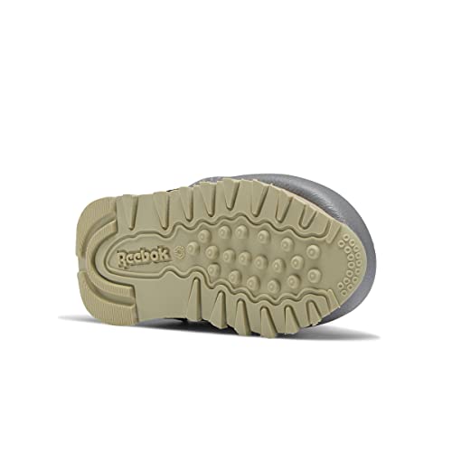 Reebok Boy's Classic Leather Sneaker, Jurassic World/Grey/Teal Fog/Brave Blue, 3.5 Big Kid