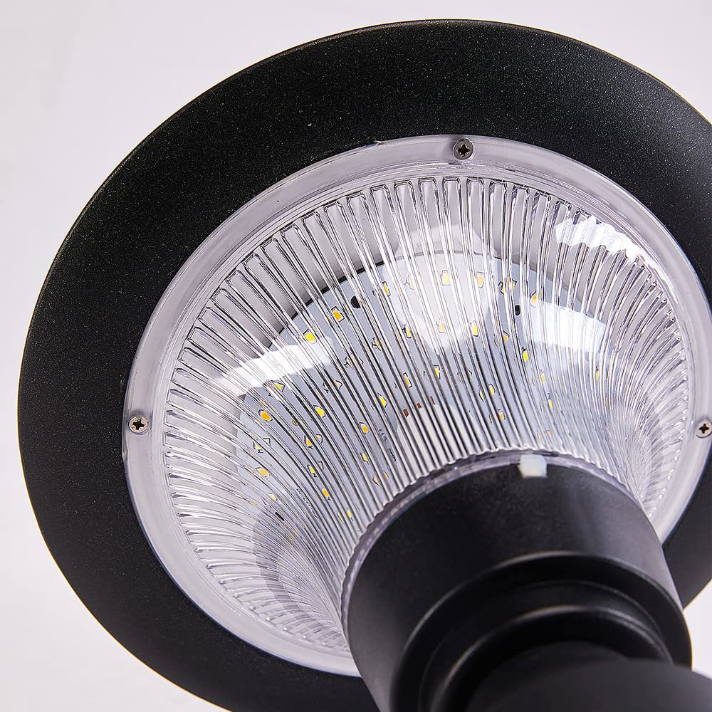UDOOSOL Solar-Lamp Post-Light Outdoor-Waterproof Led Lights - Warm&White Switch Solar Powered Fixture Auto On with 3" Mount Base for Pier Pole Gate Dusk to Dawn