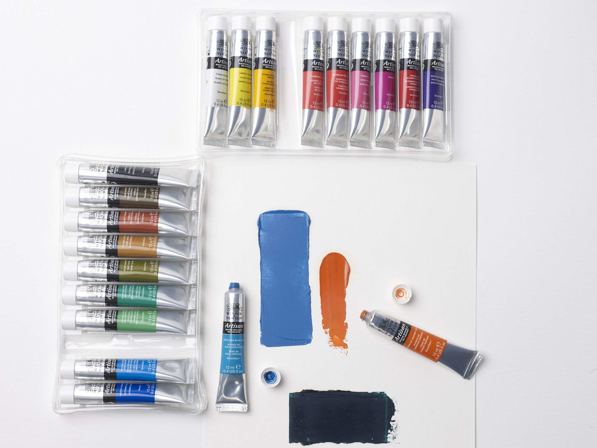 Winsor & Newton Artisan Water Mixable Oil Color Paint, 0.4-oz (12xml) Tubes, Set of 20