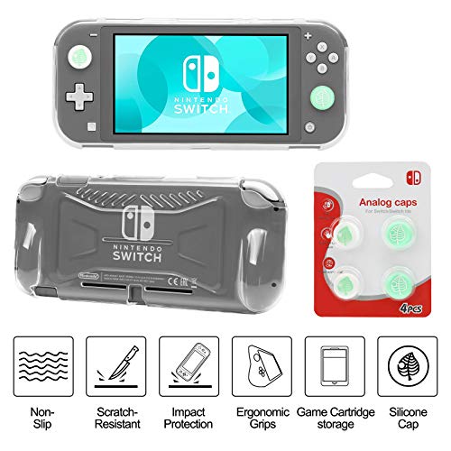 Switch Lite Accessories Bundle, Kit with Carrying Case,TPU Case Cover with 2-Pack Screen Protector,USB Cable, 4 Thumb Grip Caps for Nintendo Switch Lite (Switch Lite Accessorise Black)