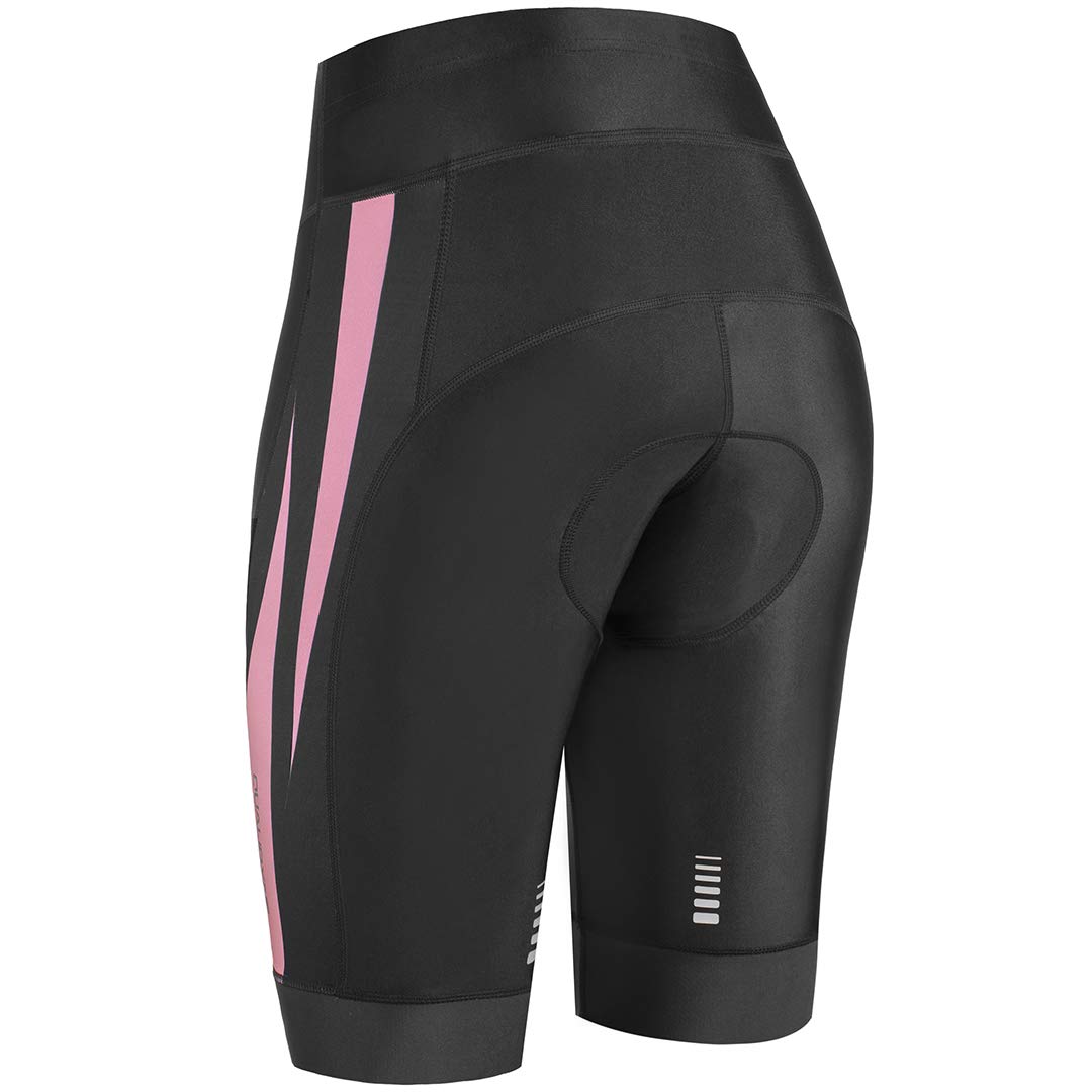 qualidyne Womens Bike Cycling Shorts with 4D Gel Padded, Quick-Dry Bicycle Biking Riding Pants Pink