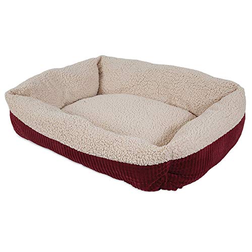 Petmate Aspen Pet 80138 Self Warming Rectangular Lounger For Pets, 35" x 27", Warm Spice With Creme