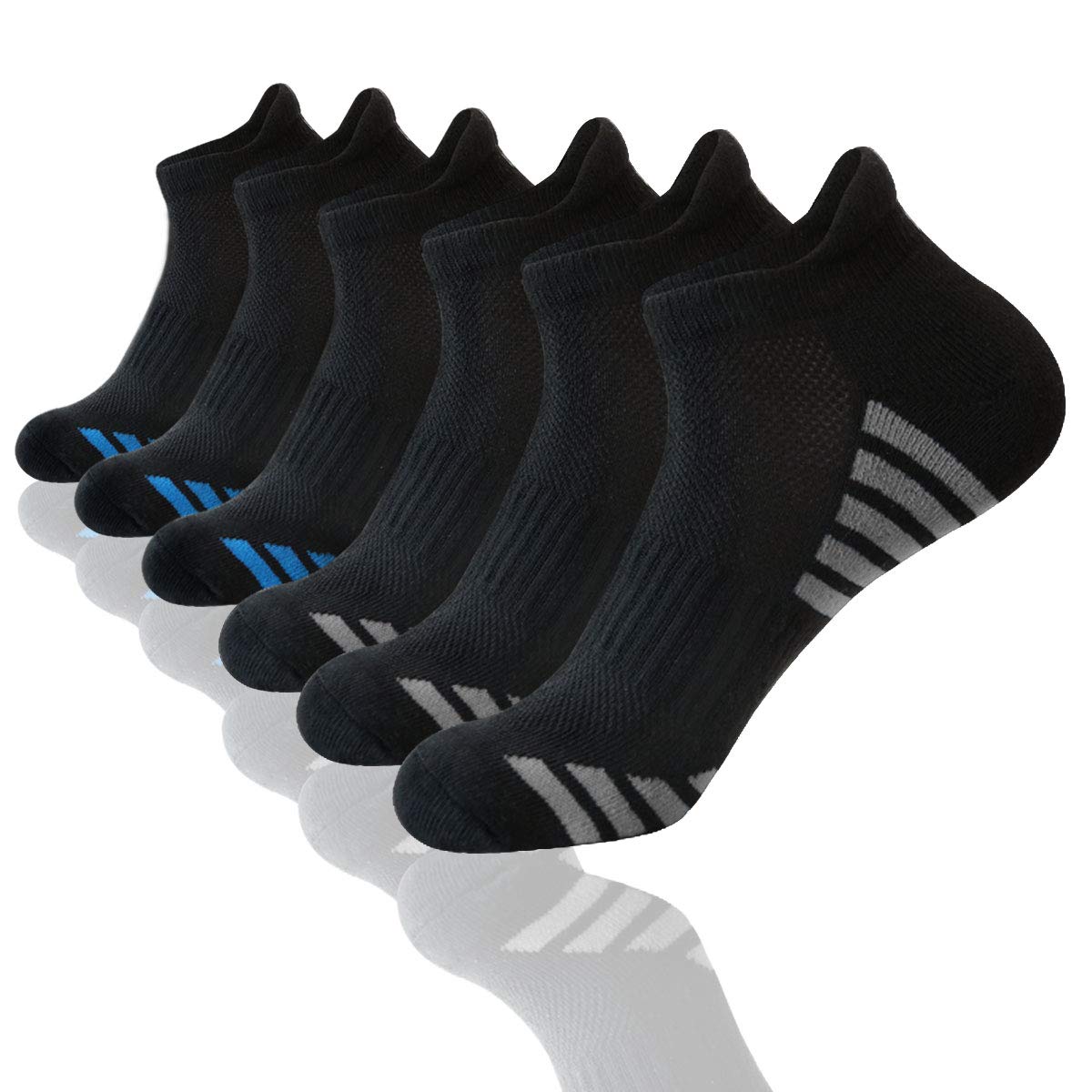 Shinno Mens Ankle Athletic Socks Low Cut Breathable Cushion