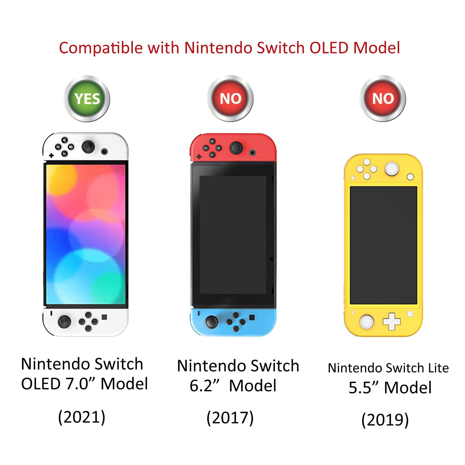 Switch OLED Skin,Pandaren Silicone OLED Switch Cover Protective Hand Grip Compatible with Nintendo Switch OLED 7.0 inch 2021 Model(White)