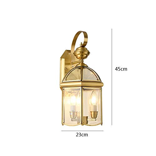 SHAOYH European Copper Wall Lamp E143 Head Home Wall Light Outdoor Retro Garden Lighting Simple Corridor Aisle Balcony Exterior Wall Stair Wall Sconce Background Wall Decoration Lamp