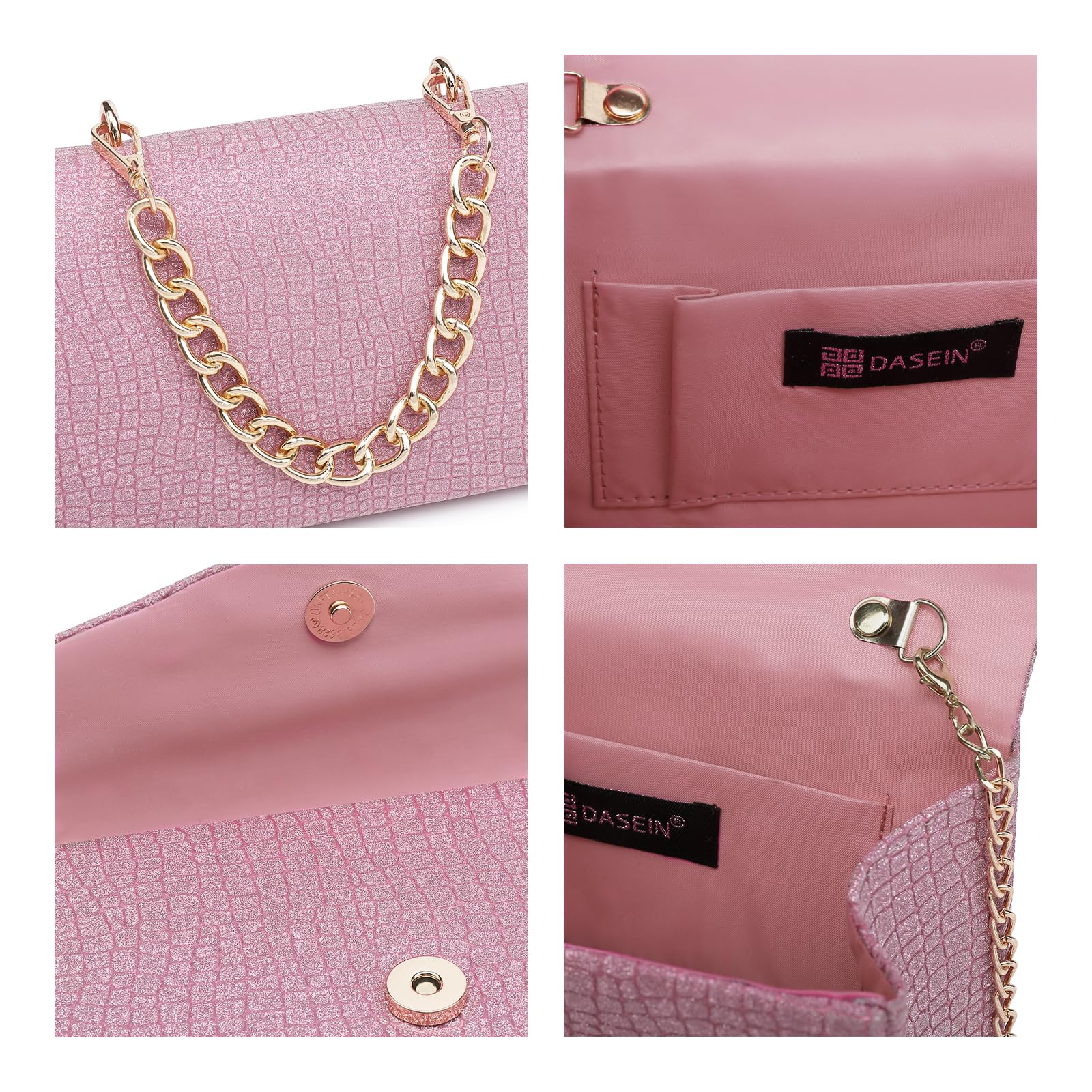 Women Sparkling Glitter Evening Handbag Top Handle Clutch Purse for Wedding Party Prom Cocktail Bridal
