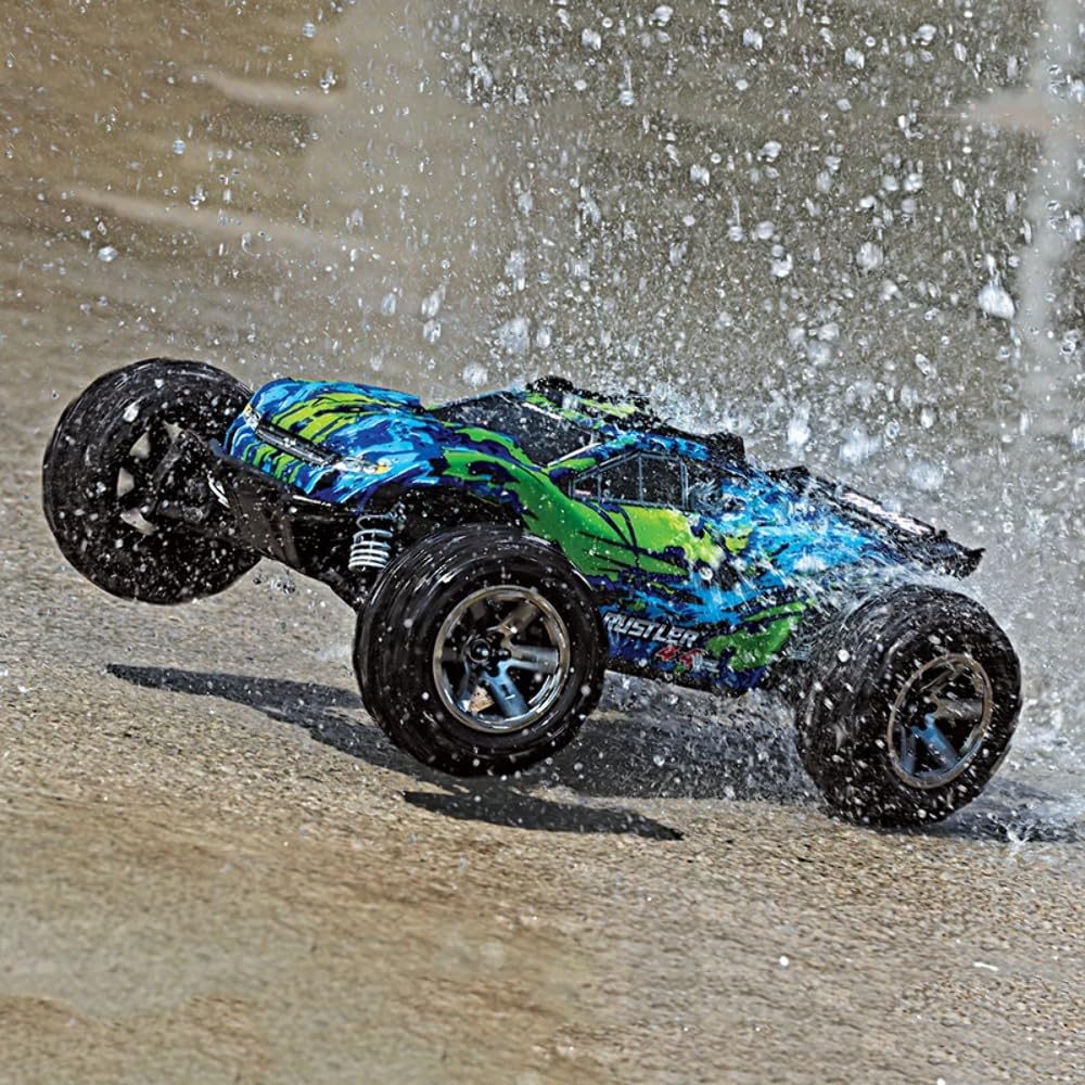 Traxxas Rustler 4x4 VXL, Brushless RC Truck, 65+ mph, Green