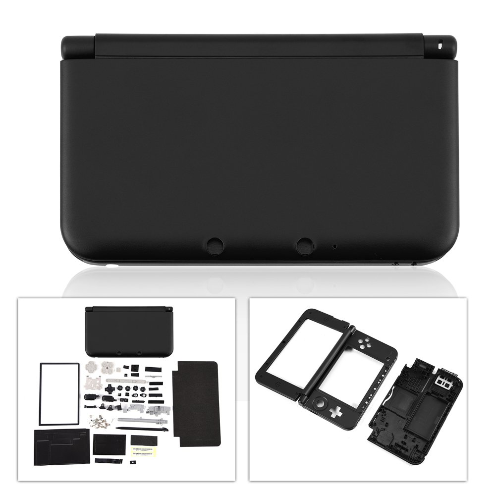 ZPSHYD Full Housing Case, Full Housing Case Cover Shell with Buttons Replacement Part for 3DS XL Game (Black)