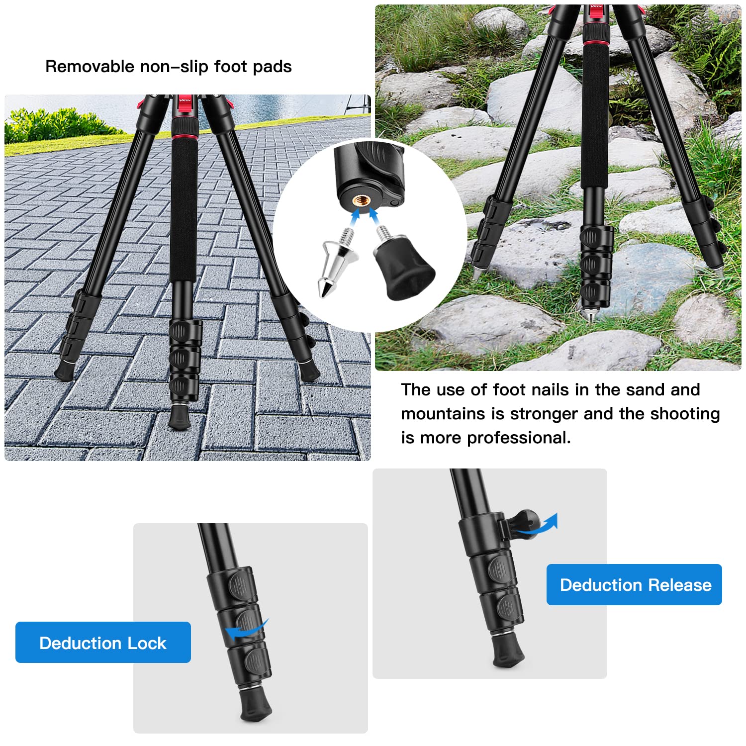 Tripod Camera Tripod, 72" Video Tripod with Fluid Head, Aluminum Heavy Duty Tripod with Carry Bag, Professional Camera Tripods & Monopods, Compatible with Video Camera, DSLR, Camcorder