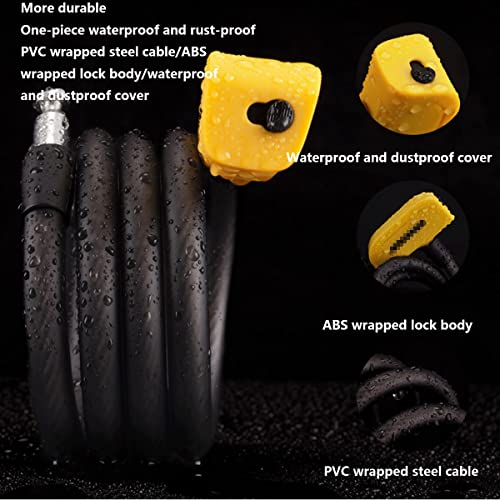 UFFD Bike Lock, Bike Locks Cable Lock Coiled Secure Keys Bike Cable Lock with Mounting Bracket (Color : Black, Size : 1M)
