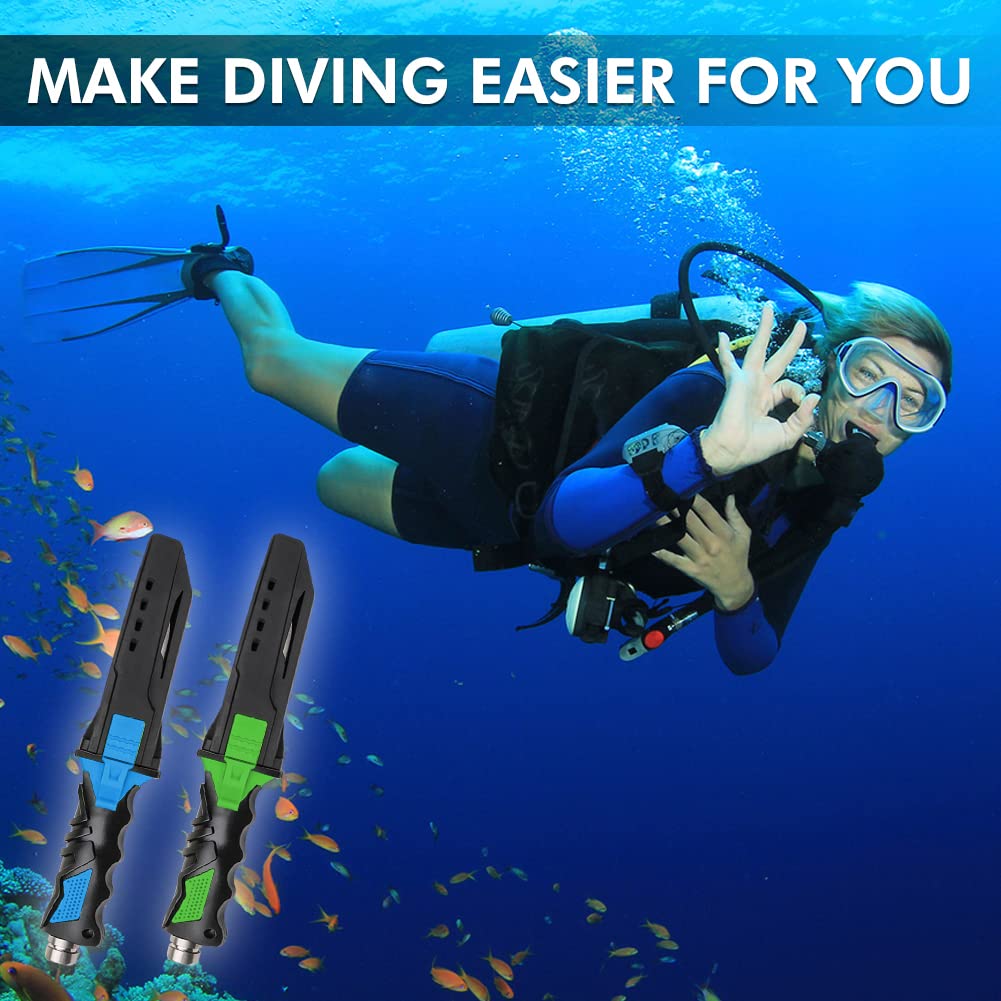Scuba Diving Knife with Leg Strap Sheath and Silicone Strap, Double Edged Tactical Sharp Dive Stainless Steel Blade with Lock Release Button for Divers Snorkeling Spearfishing Hunting Hiking, Green
