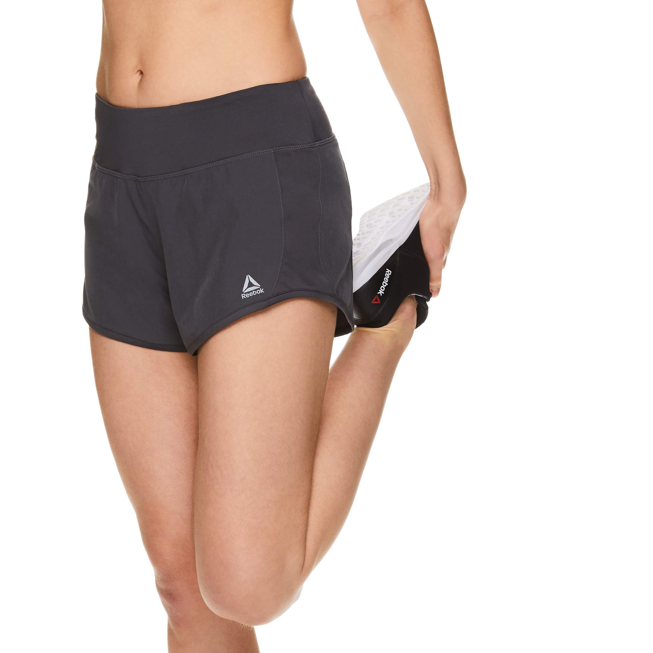 Reebok Women's Athletic Workout Shorts - Gym Training & Running Short - 3 Inch Inseam - Bravo Short Medium Grey, Large