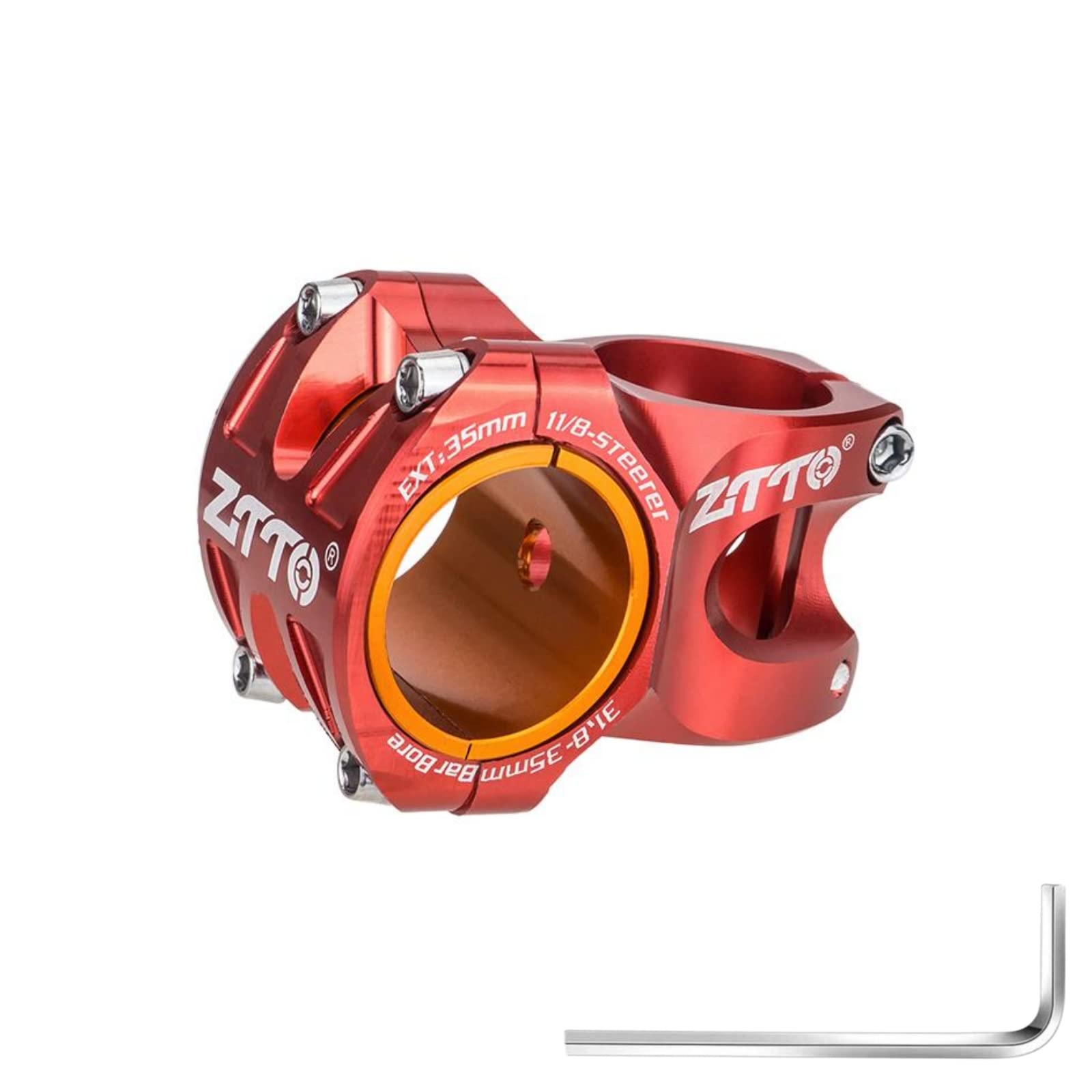 ZTTO Bike Stem 31.8/35 Universal MTB Road Stem 35mm 50mm Enduro Mountain Bicycle Handlebar Stem with Bicycle Shim(Aluminum Alloy, Red)