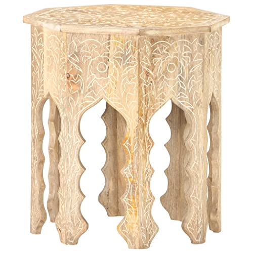 QJBSAVVA Side Table Ø18.9 Solid Mango Wood,Large Space Dresser Entry Tables Narrow end Table Couch Table Suitable for Home, Office, Bedroom, Meeting Room