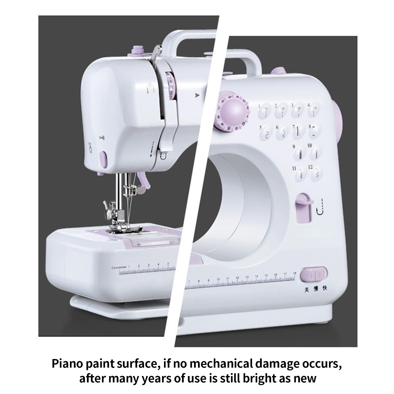 Sewing Machine for Beginners, Electric Mini Portable,12 Built-in Stitch Patterns, Small Sewing Machine with Dual-Speed, Reverse Stitching And Foot Pedals, Suitable for beginners And Children (purple)