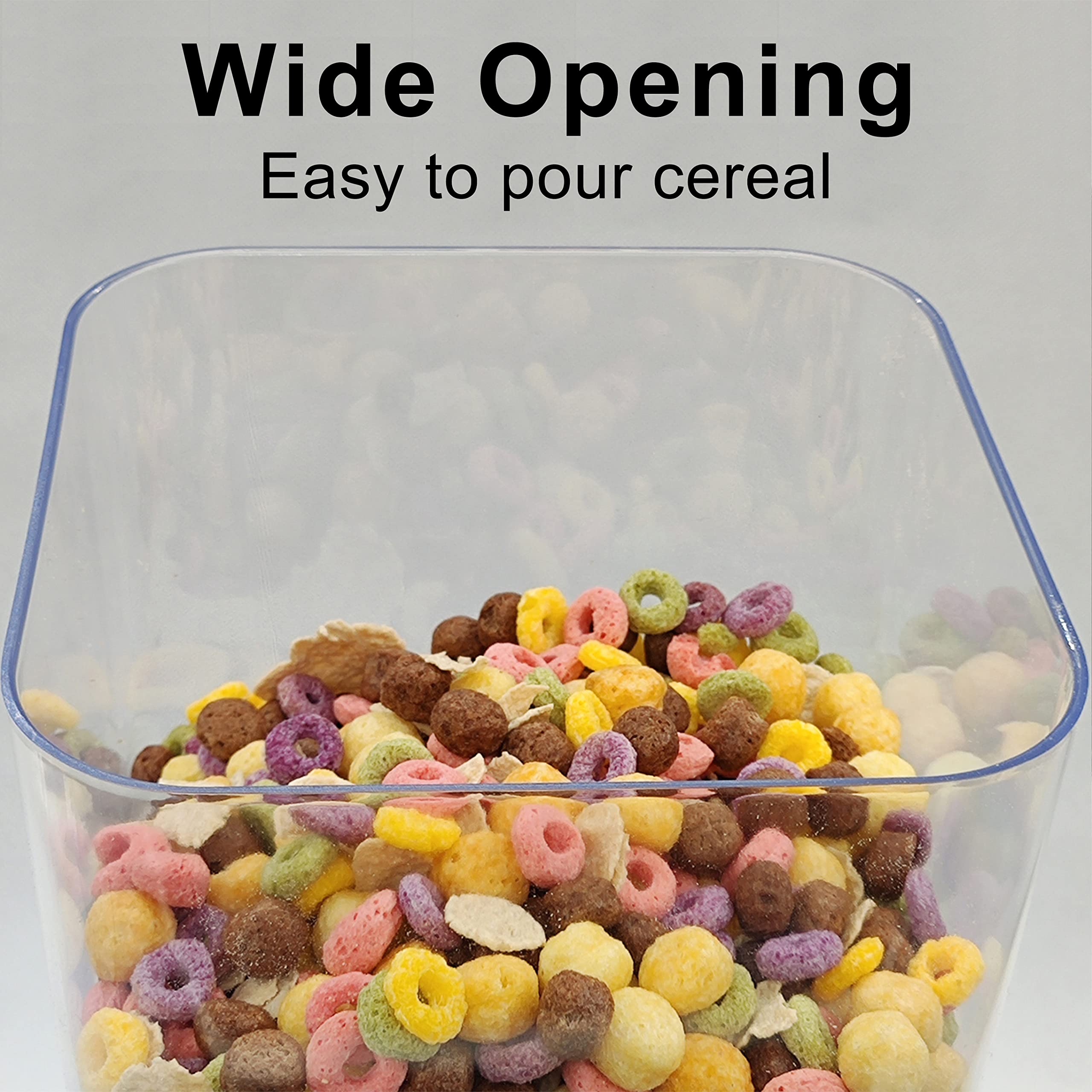 Zeadesign Cereal Dispenser Countertop 2Pc, Cereal Containers Storage, 5L Organization and Storage Containers for Kitchen, Dry Food Dispenser for Rice, Grains, Nuts, Snack,Oatmeal, Pet food, White