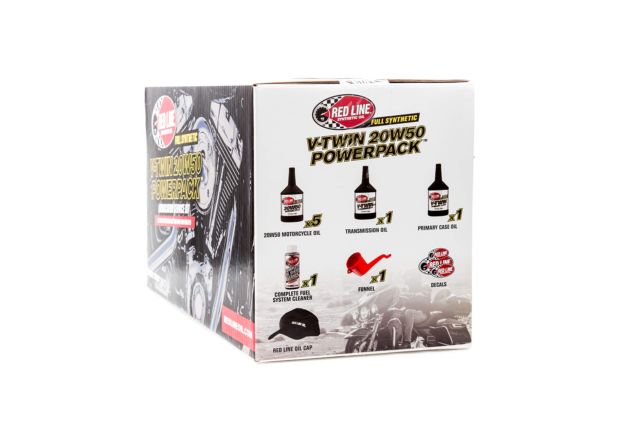 Red Line 90226 Big Twin 20w50 Power Pack Oil Package with K&N High Performance Oil Filter (Complete Kit, Chrome Filter)
