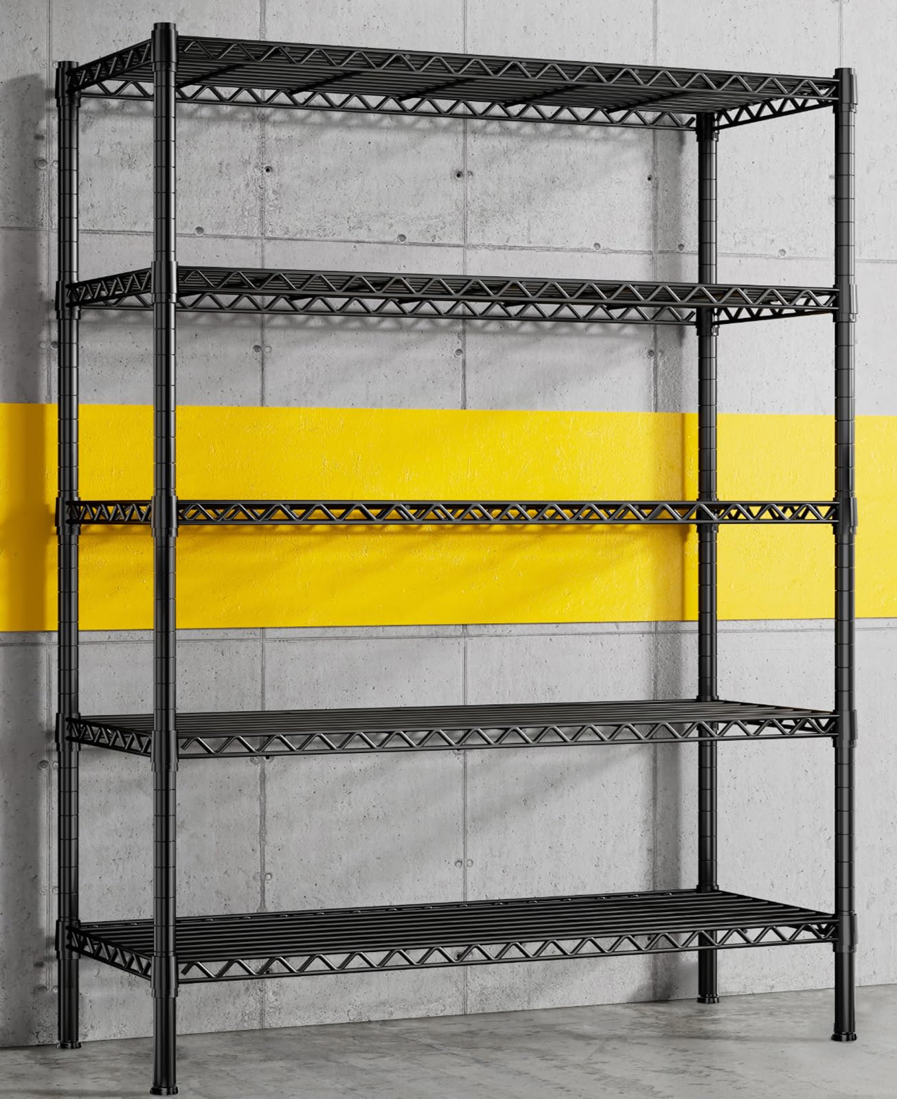 REIBII 5-Shelf Wire Shelving,Storage Shelves Metal Shelves for Storage,71ââH Adjustable Garage Shelving Heavy Duty Storage Rack Pantry Shelf Kitchen Shelving,71ââH X35.4ââW X13.7ââD