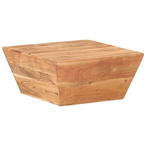 QJBSAVVA Coffee Table V-Shape 26"x26"x11.8" Solid Acacia Wood,Bedside Tables Side Tables End Tables Entrance Tables Suitable for Meeting Rooms, Reception Rooms, Offices
