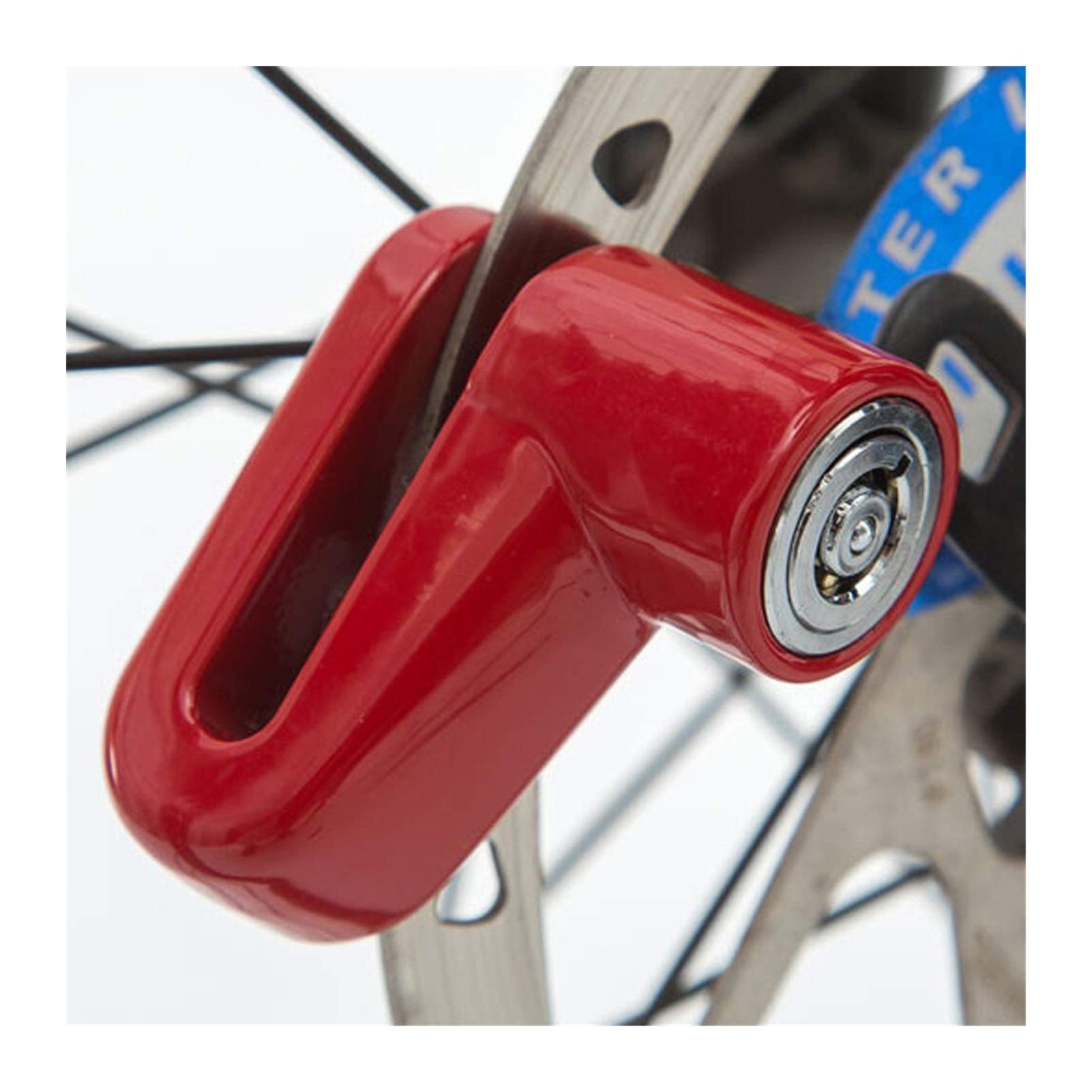 SXCLS Bike U-Lock Security Anti Theft Heavy Duty Motorcycle Bicycle Moped Scooter Disk Rotor Lock Security Anti-Theft Cable Lock U-Lock (Color : Blue)