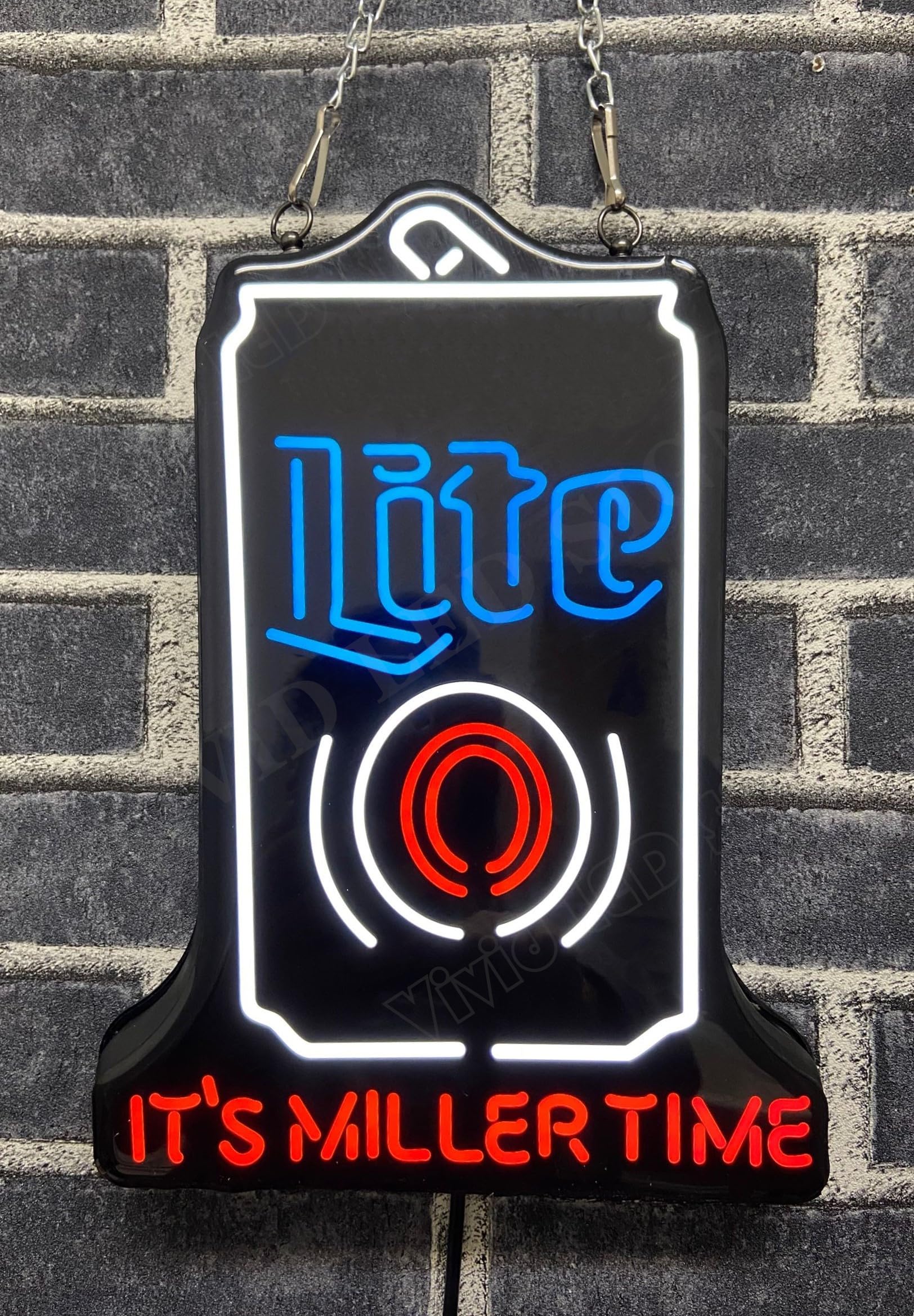 Vivid Sign New It's Miller Time Millers Lite Beer Beer Cute Super Bright Vivid LED Neon Sign Lamp 10"