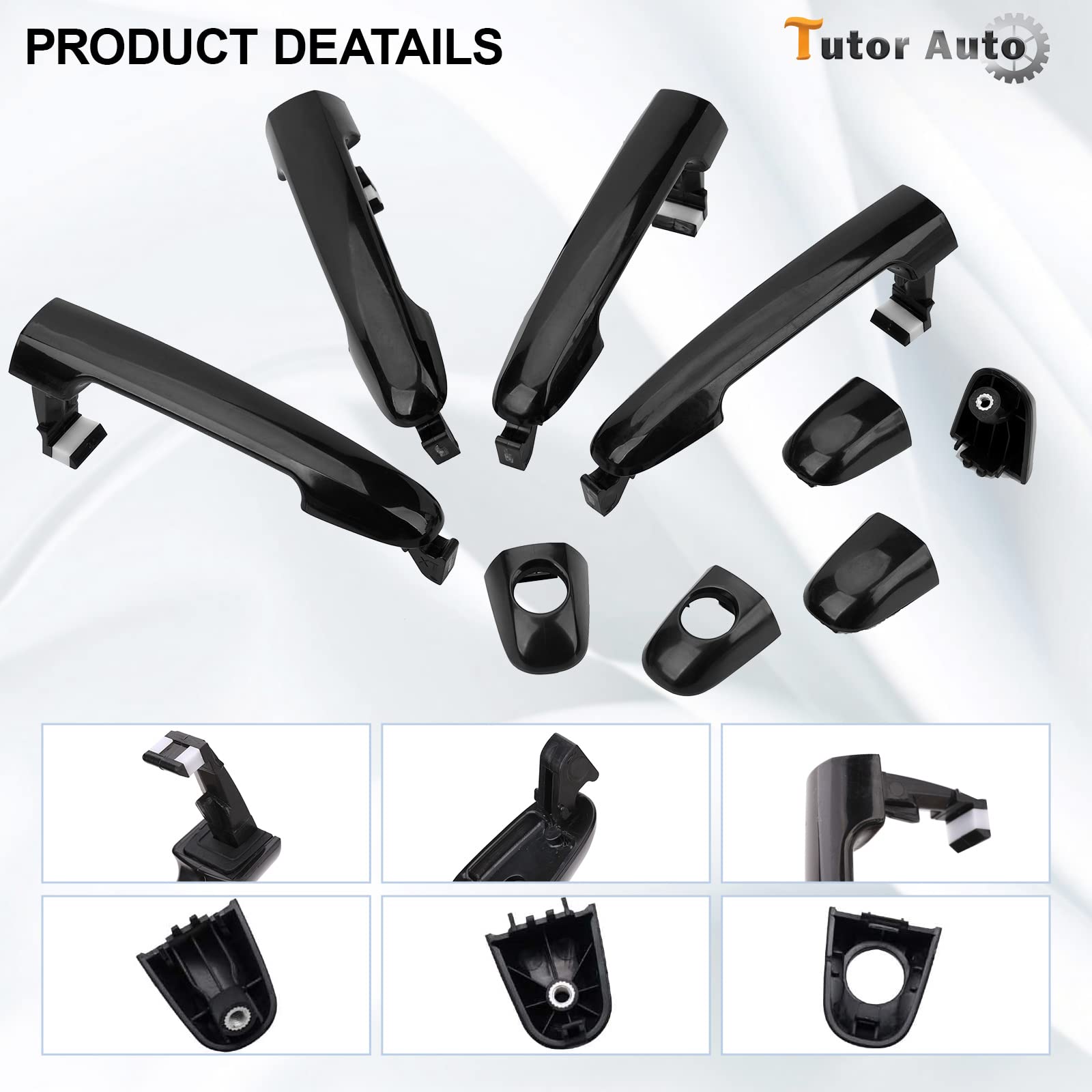 Tutor Auto 4Pcs Exterior Door Handle Compatible with Hyundai Sonata 2005 2006 2007 2008 2009 2010 Replace 82651-3K000 826513K000 for Front Rear Passenger Side Driver Right Left Side