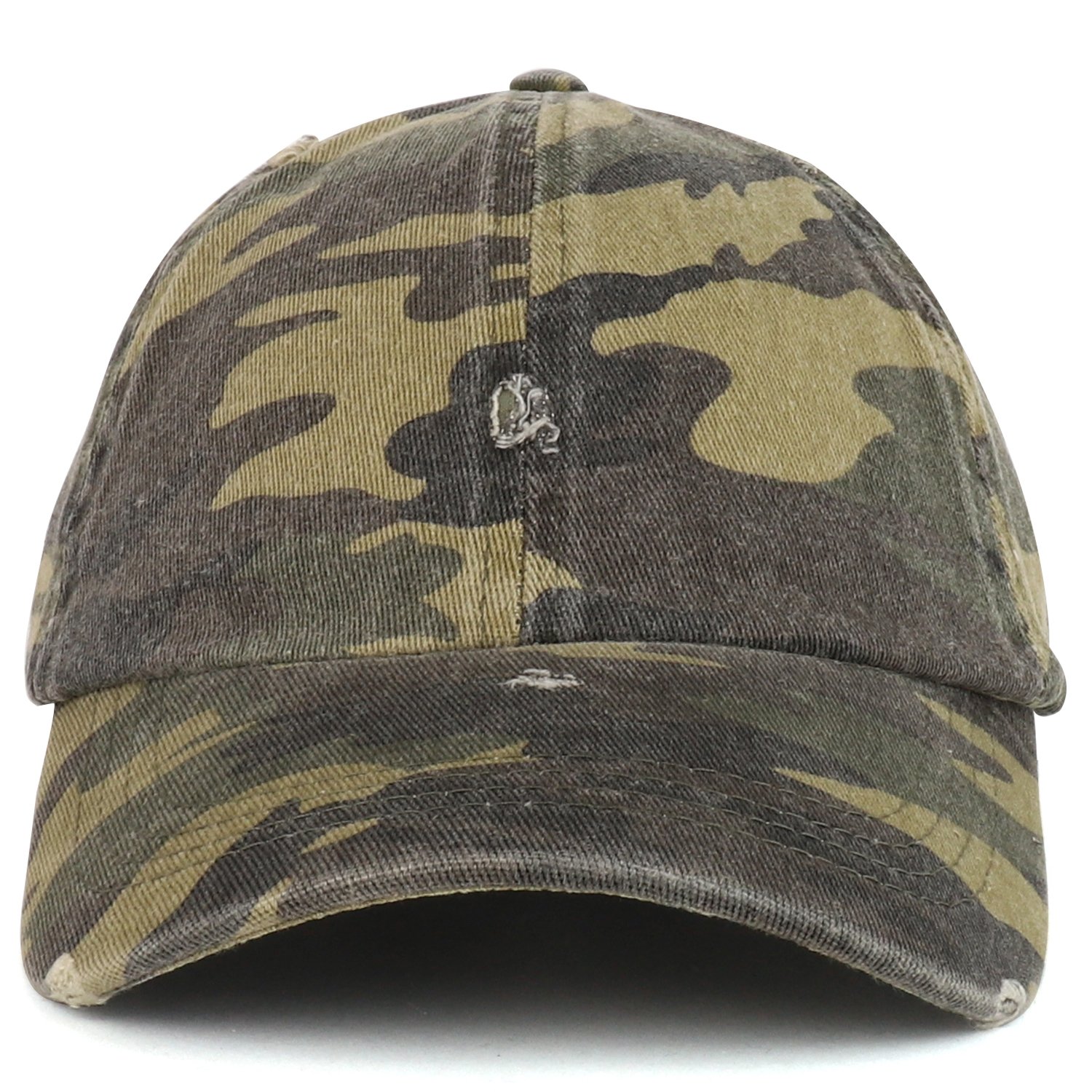 Trendy Apparel Shop Ladies Military Cotton Ponytails Camo Frayed Baseball Cap - CAMO