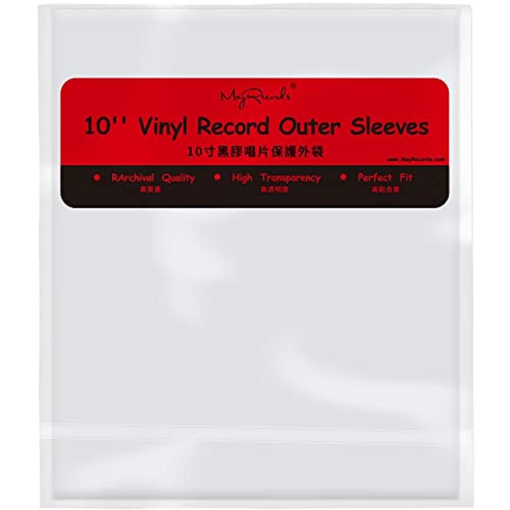 Resealable 4 Mil Plastic Vinyl Record Outer Sleeves for 10'' LPļ¼Pack of 50ļ¼